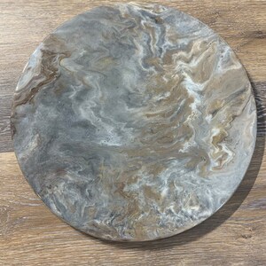 Epoxy Side Table - Chocolate Granite - Granite Marble Small Round Table ...