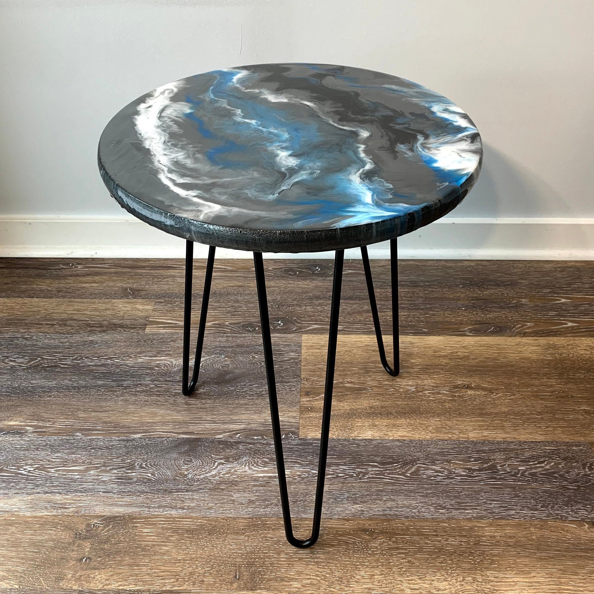 Mesa auxiliar epoxi Stonehenge Mesa redonda pequeña de - Etsy España