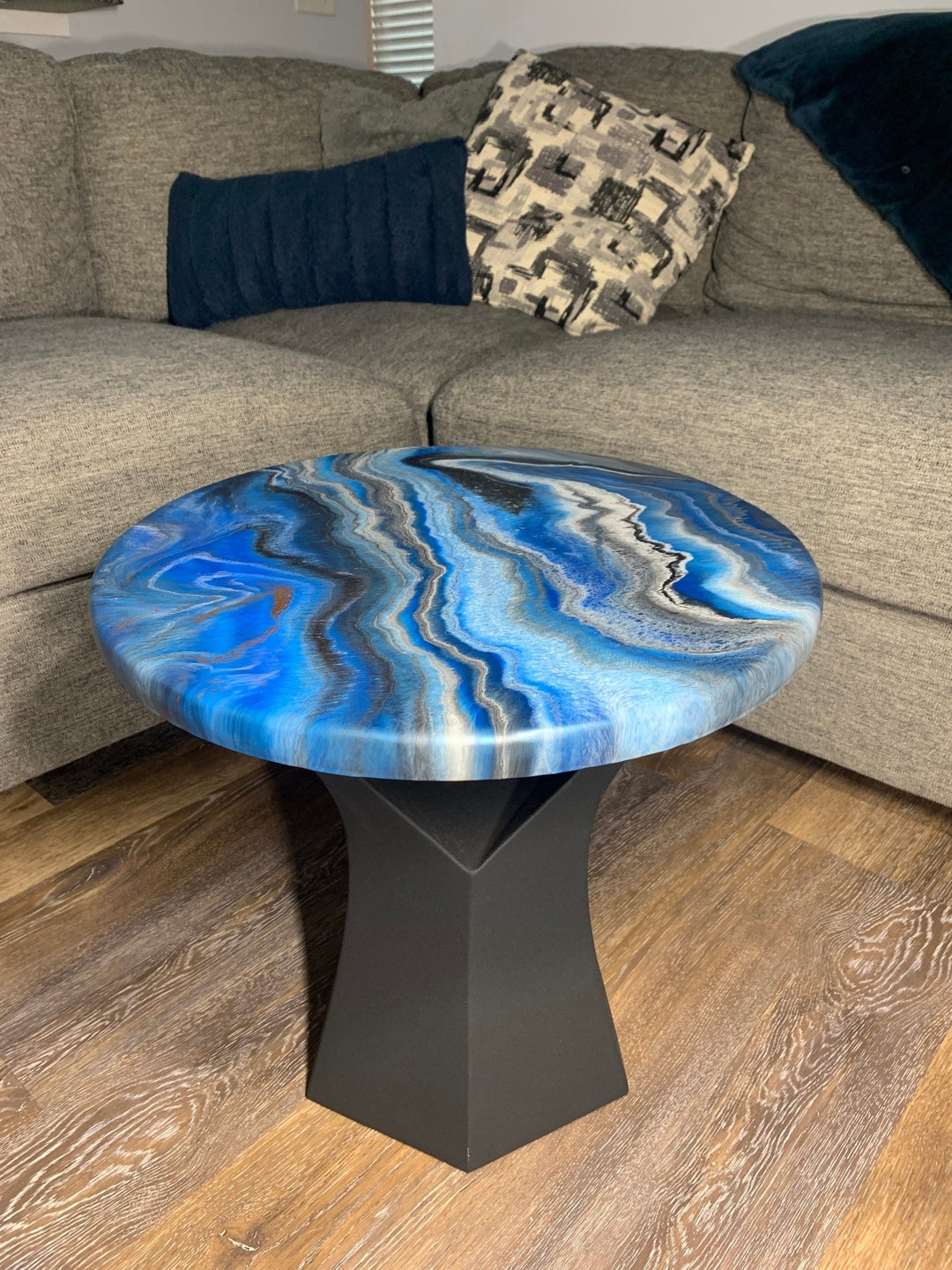 Epoxy Side Table - Saphira's Geode - Granite Marble Small Round Table ...