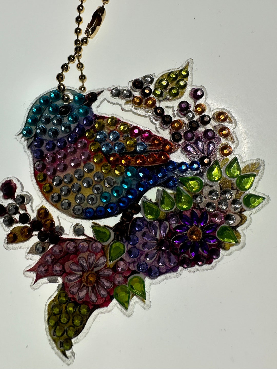 Diamond Art Robin Key Chain - Etsy