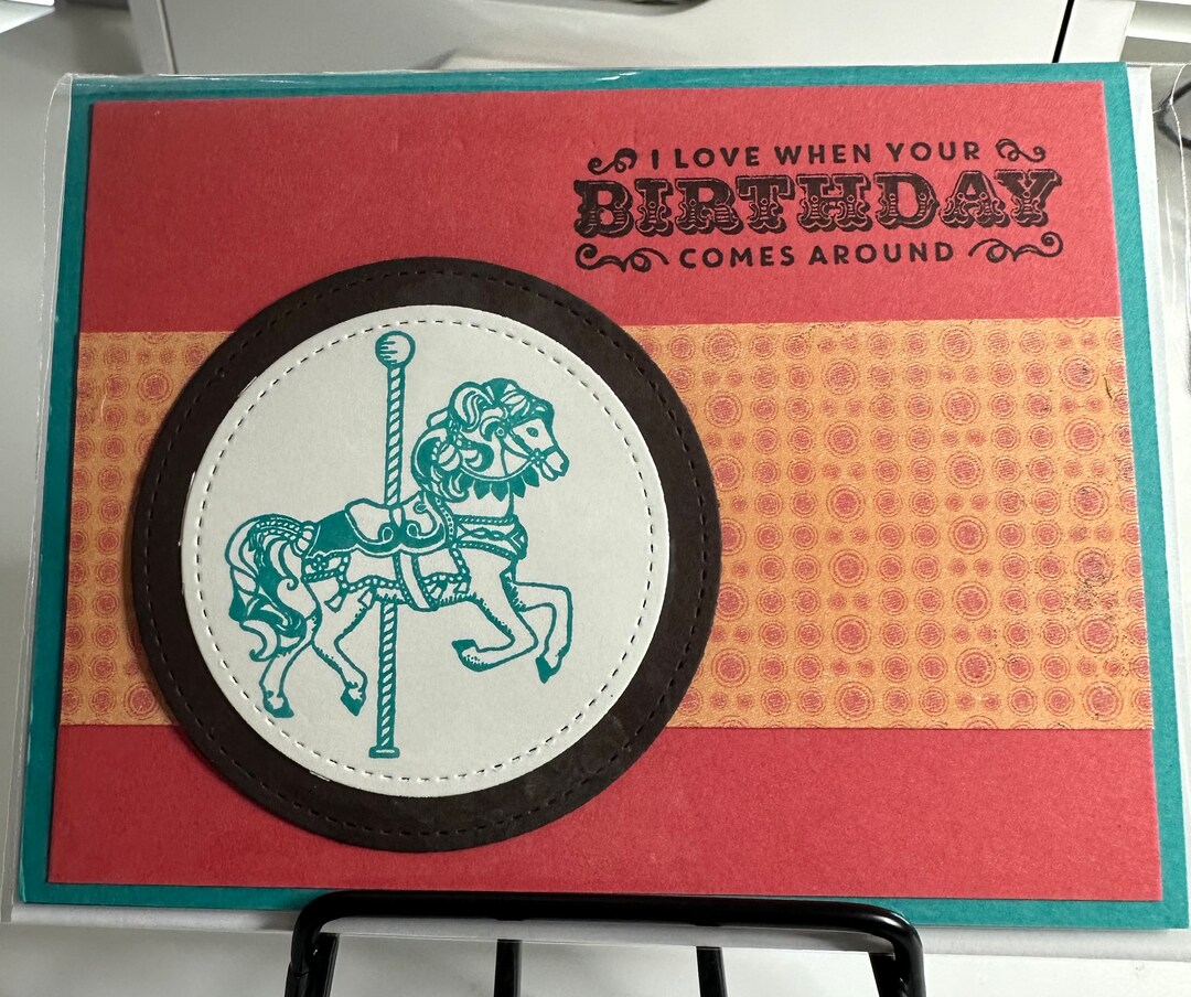 Greeting Card Happy Birthday Carousel - Etsy