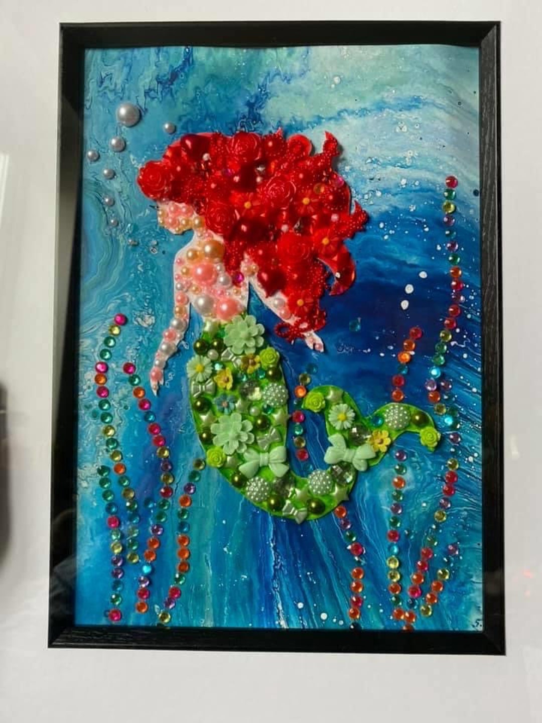 Beautiful Jewel-art Mermaid Picture in Frame - Etsy