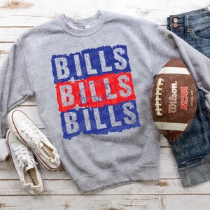 Bills Distressed Stacked PNG - Etsy