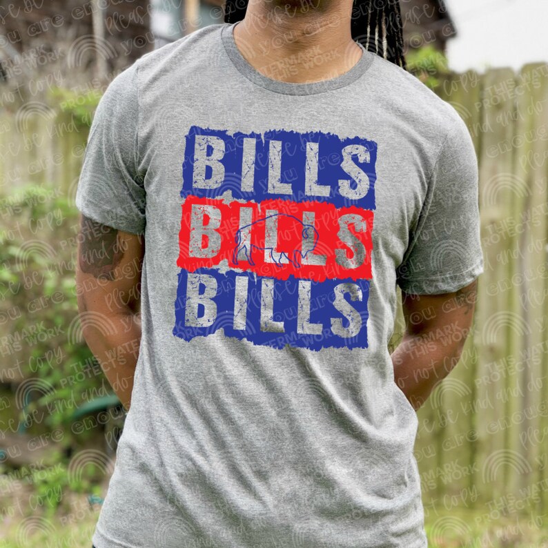 Bills Distressed Stacked PNG - Etsy