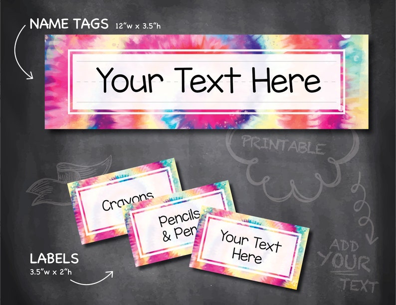 Tie-dye Classroom Theme Teacher Decor Home School Printables Back to ...
