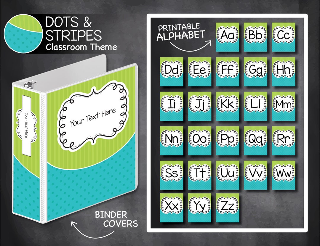 Dots and Stripes Classroom Theme Teacher Decor Home School Printables ...