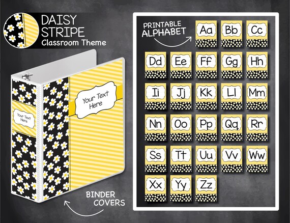 Daisy Stripes Classroom Theme Teacher Decor Home School | Etsy