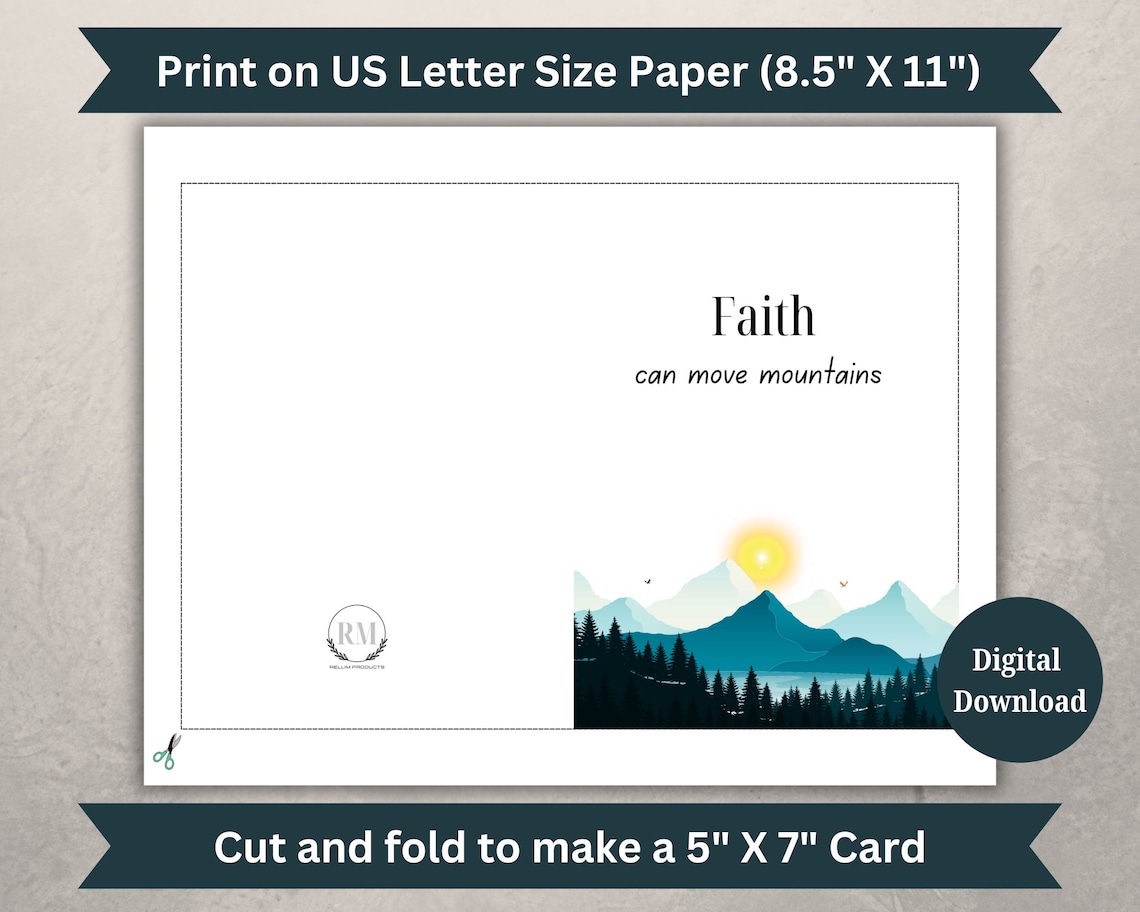 Printable Greeting Card, Greeting Card for Encouragement, Christian ...