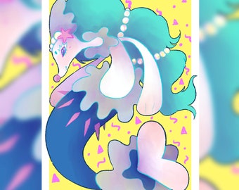 Primarina 8 X 10 Print pokemon Drawing, Alola, Sun and Moon, Art ...