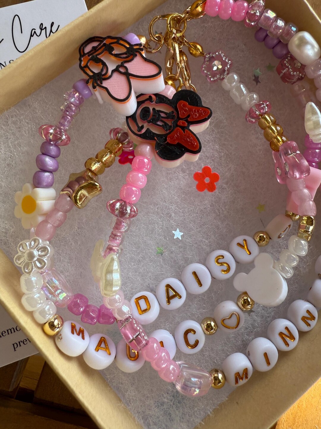 3 Deluxe Friendship Bracelets Inspired by Disney Characters Minnie and ...