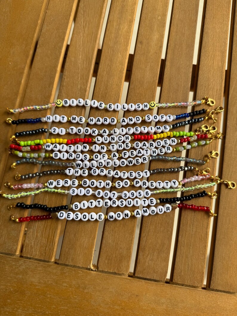 Set of 12 Billie Eilish - Hit Me Hard and Soft Album Deluxe Bracelets ...