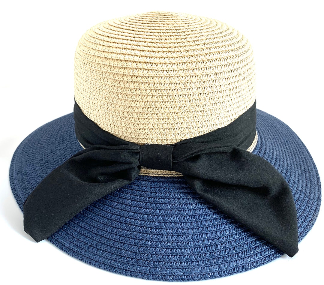 Super Cute Ladies Hat -57cm One Size- Two Tone With Ribbon - Etsy