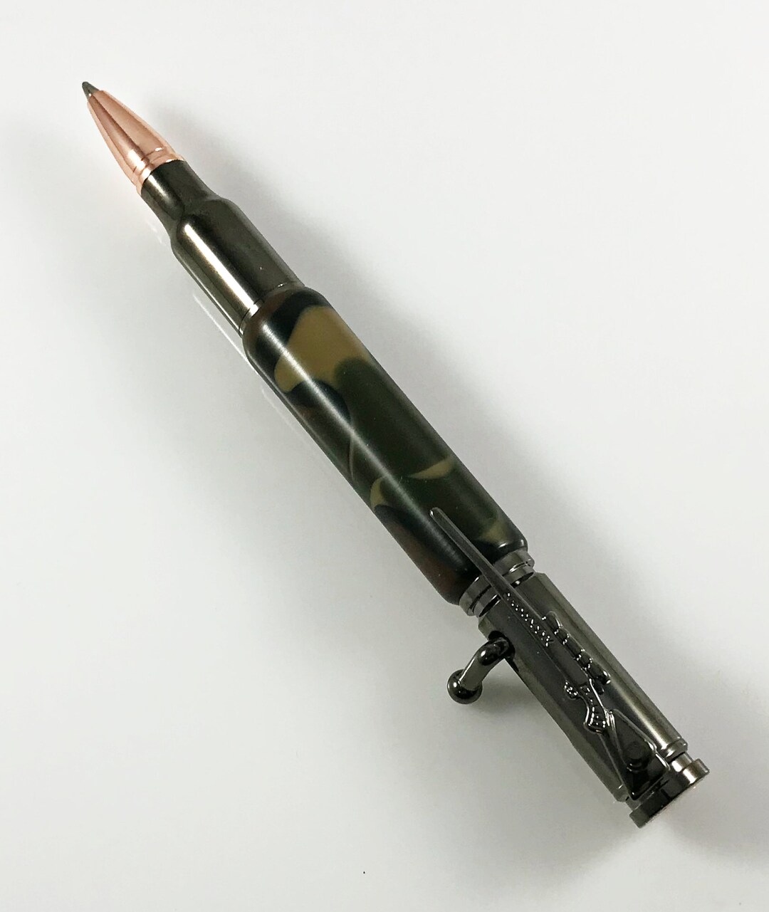 CUSTOM Woodland Camo Bolt Action Bullet Pen - Etsy
