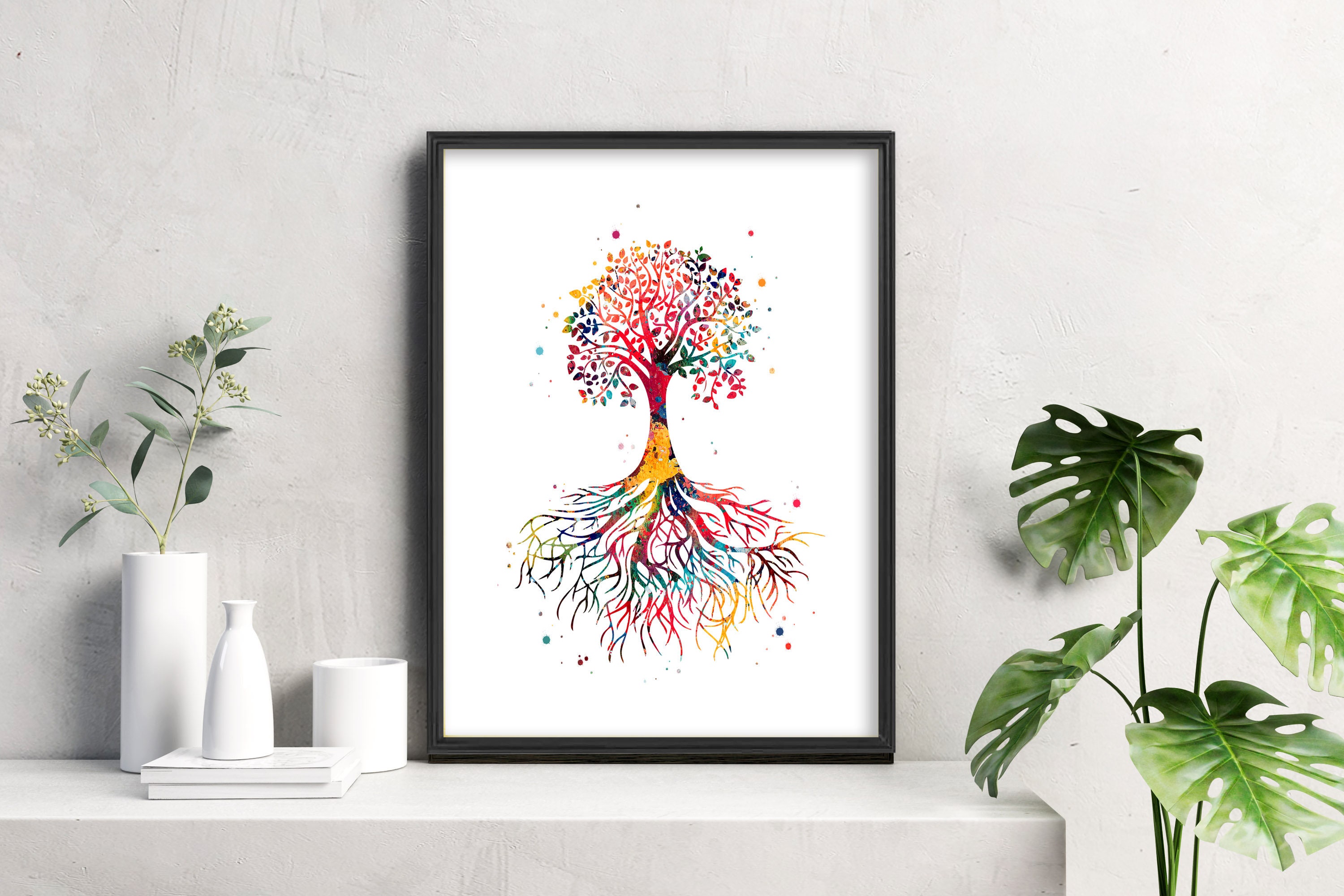 Tree Rooted Family Watercolor Print Wedding Gift Archival Fine Art Tree ...
