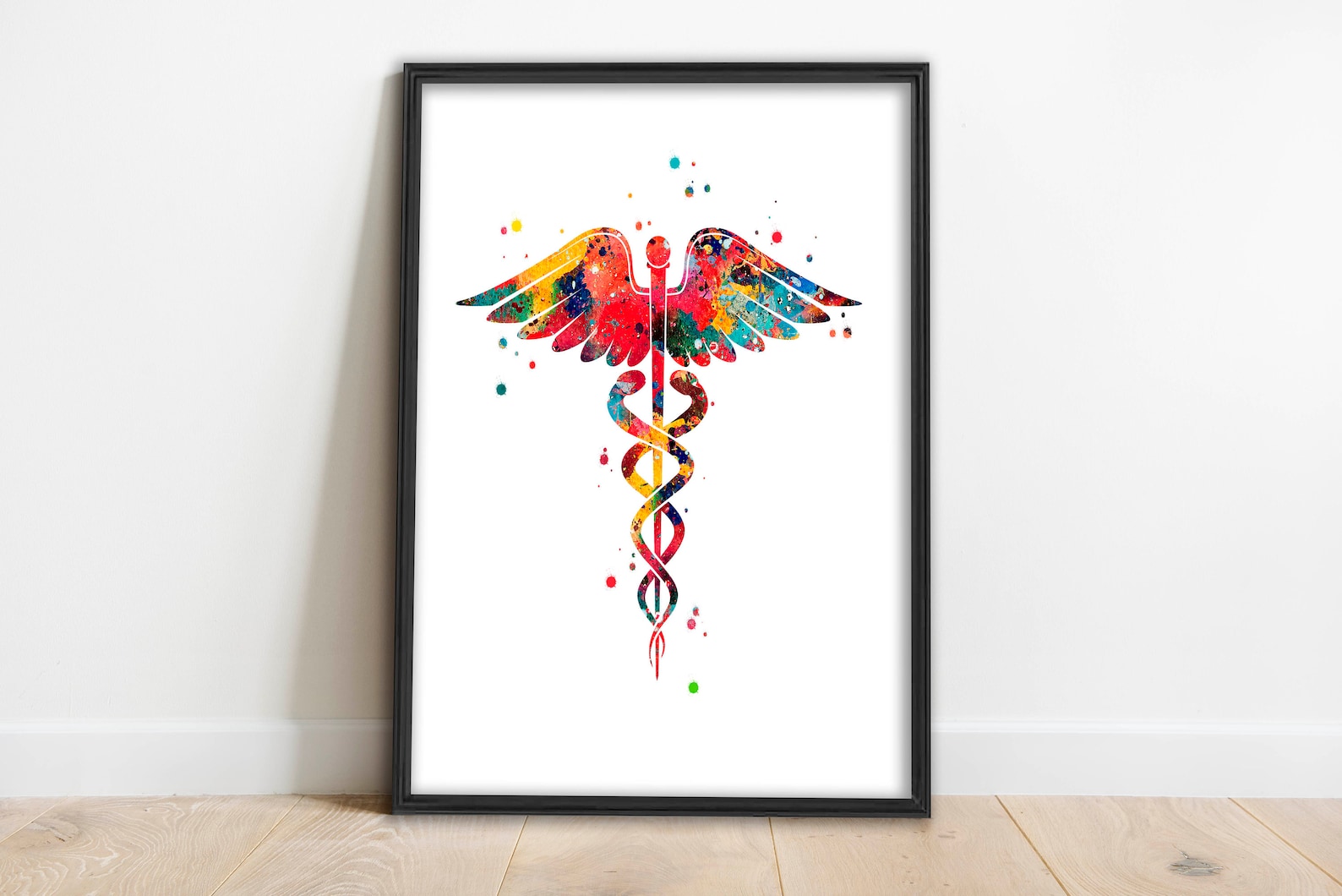 Caduceus Medical Symbol Watercolor Art Doctor Office Medical Symbol ...