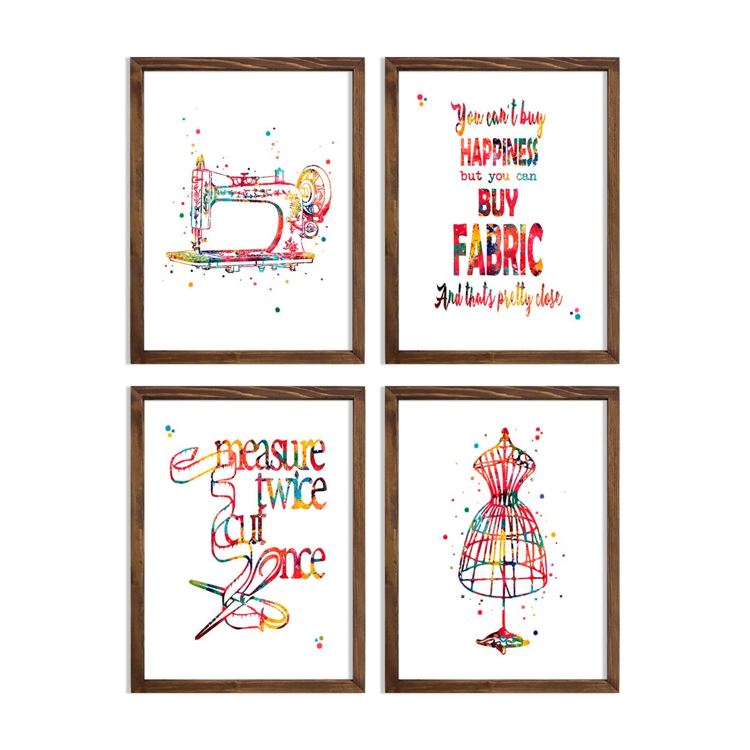 Sewing Watercolor Poster Set Sewing Room Art Craft Room Decor - Etsy
