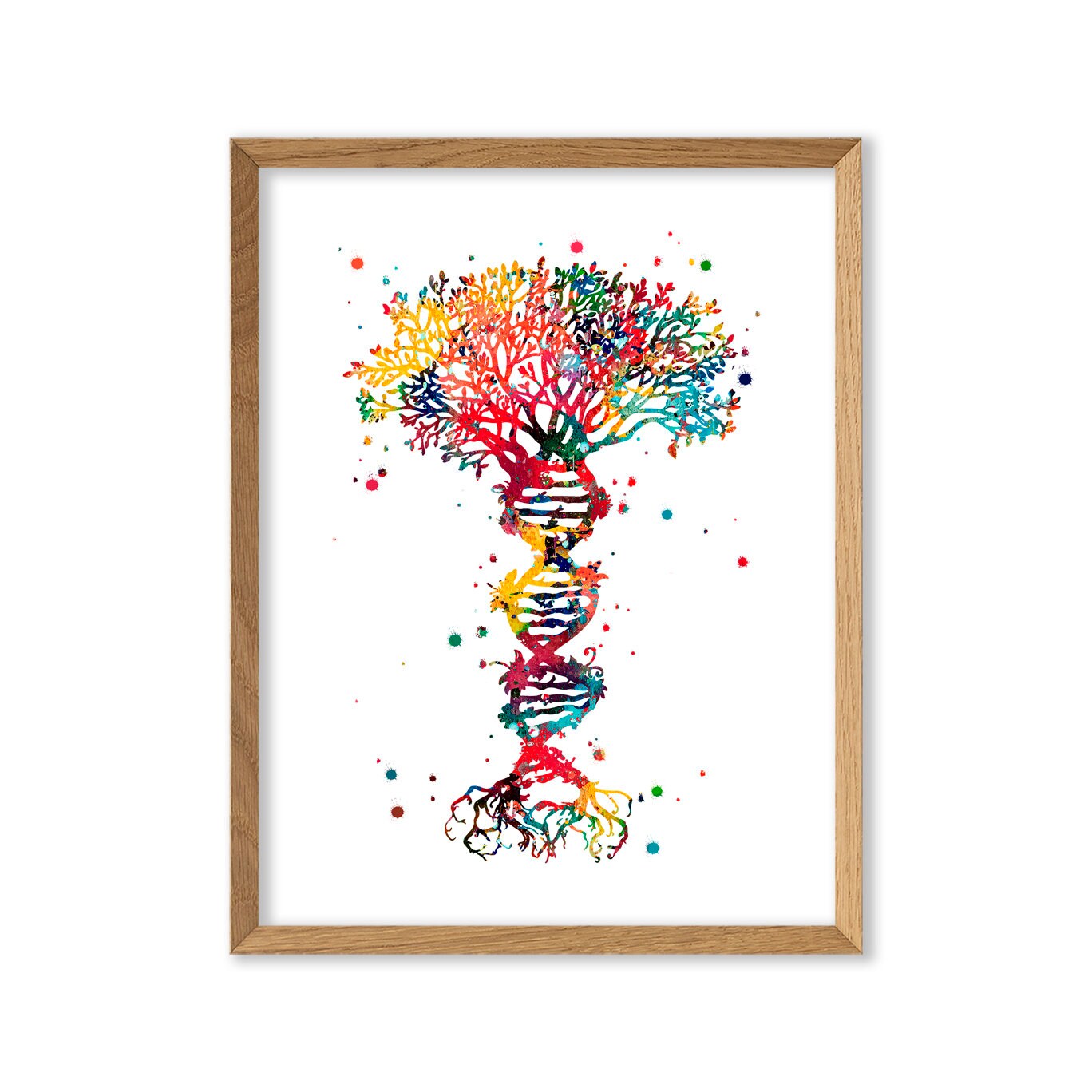 DNA Tree of Life Watercolor Art Medical Symbol Art DNA Double - Etsy