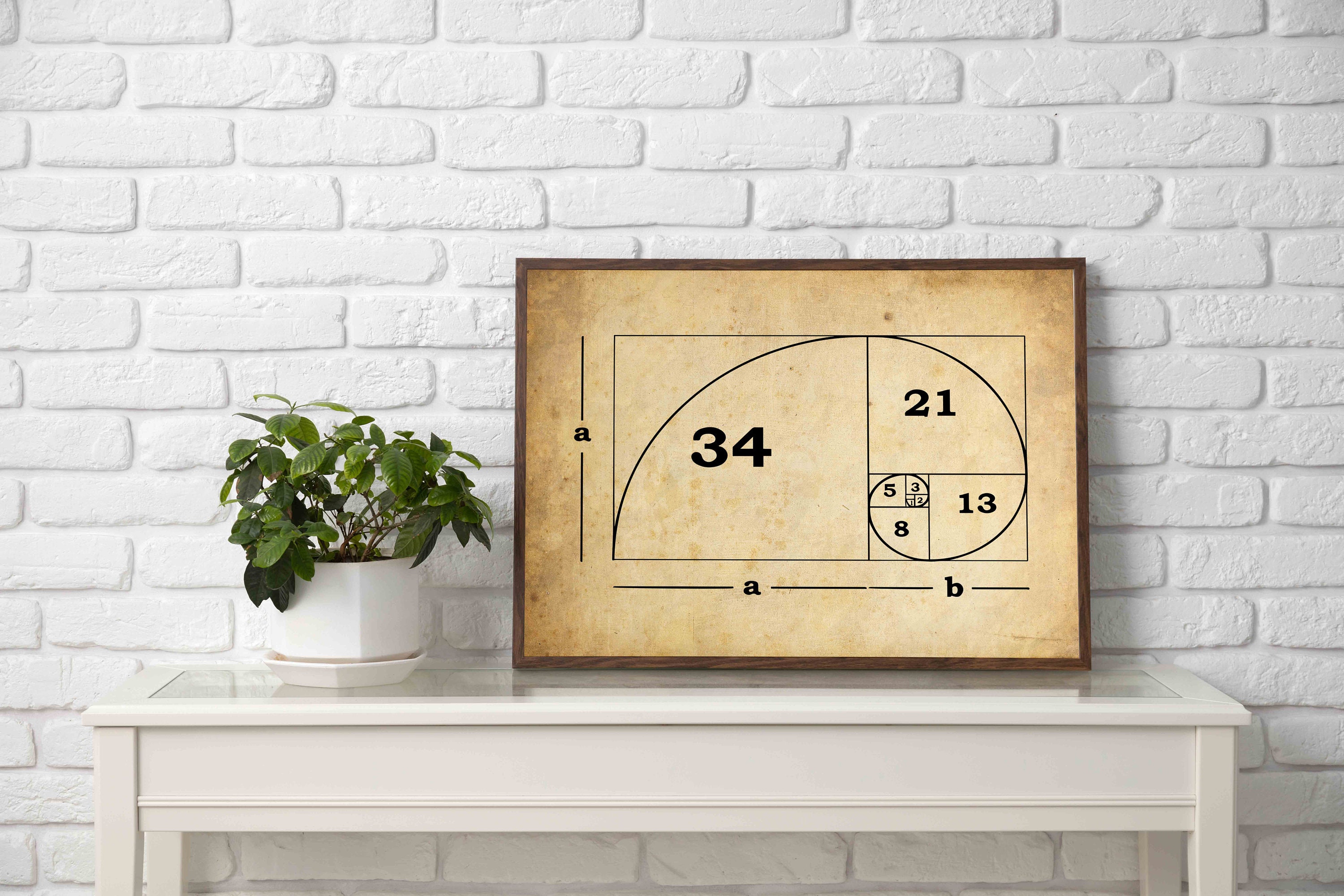 Vintage Fibonacci Sequence Watercolor Art Fibonacci Spiral Art ...