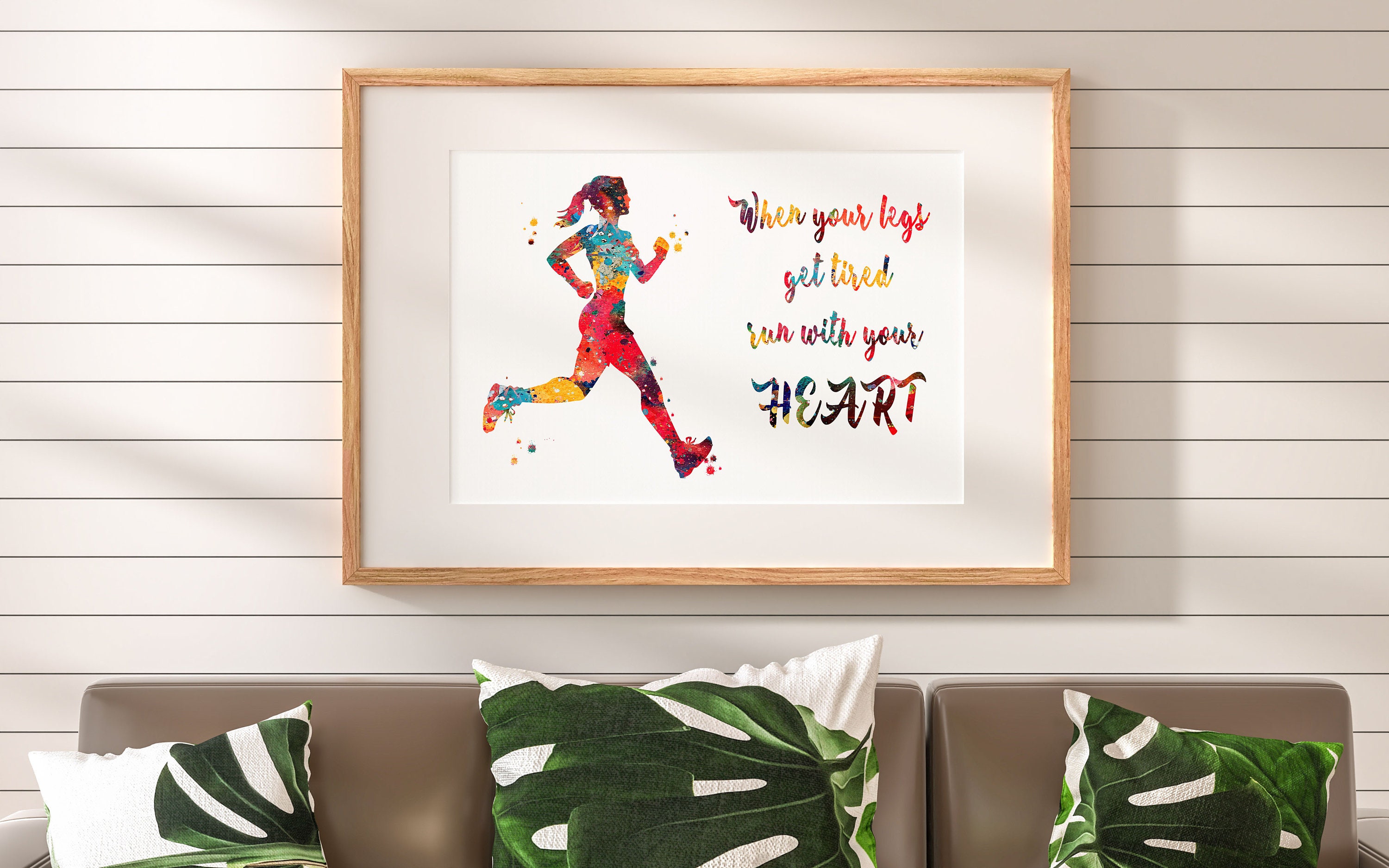 Runner Quote Watercolor Print Sports Wall Art Athelete Office Wall ...