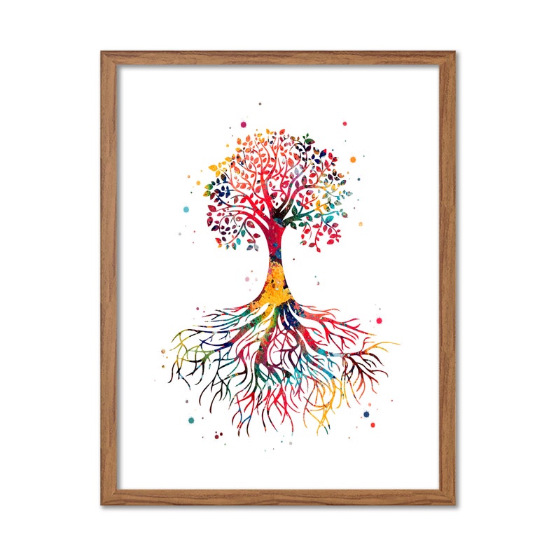 Tree Rooted Family Watercolor Print Wedding Gift Archival Fine Art Tree ...