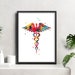 Caduceus Medical Symbol Watercolor Art Doctor Office Medical Symbol ...