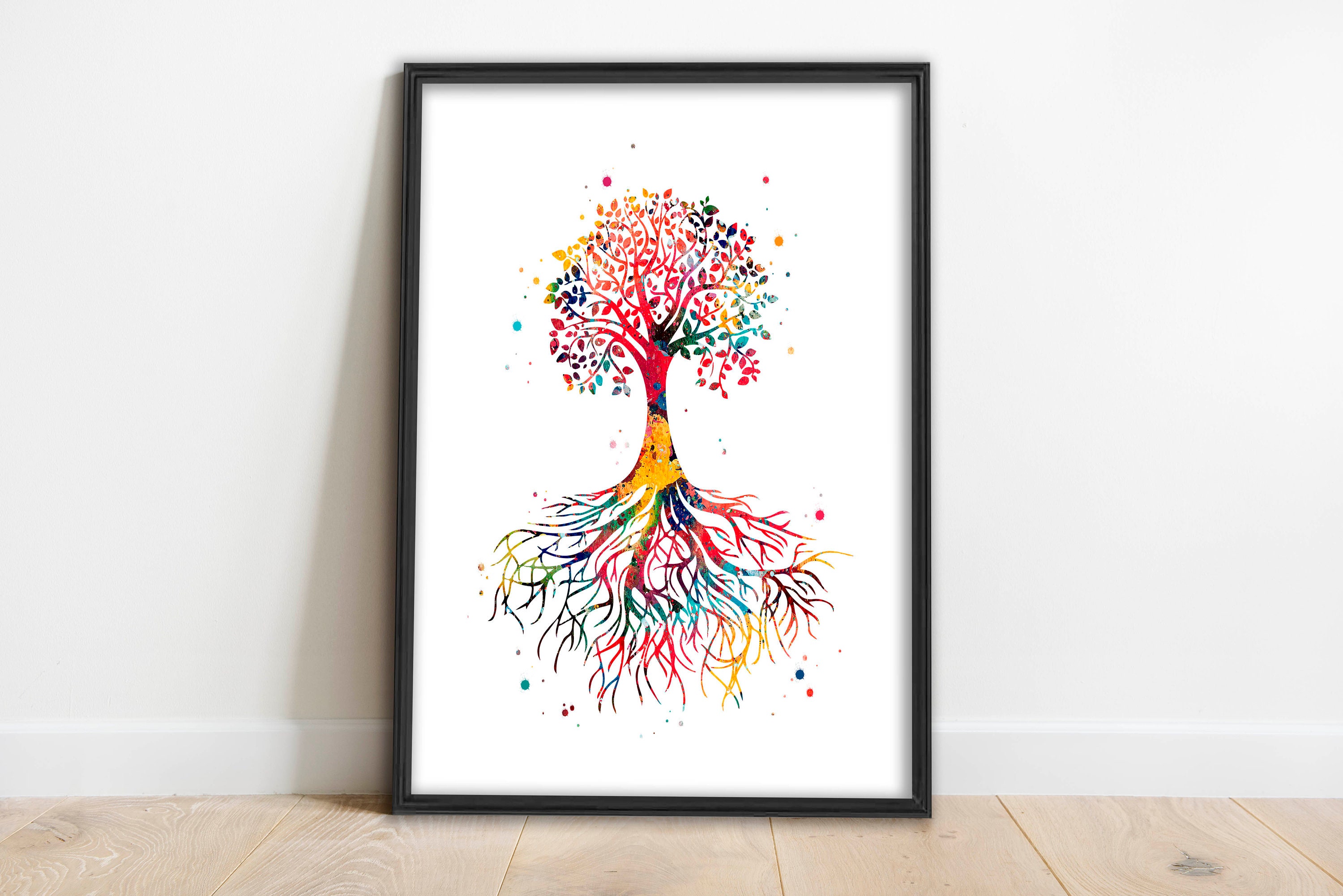 Tree Rooted Family Watercolor Print Wedding Gift Archival Fine Art Tree ...