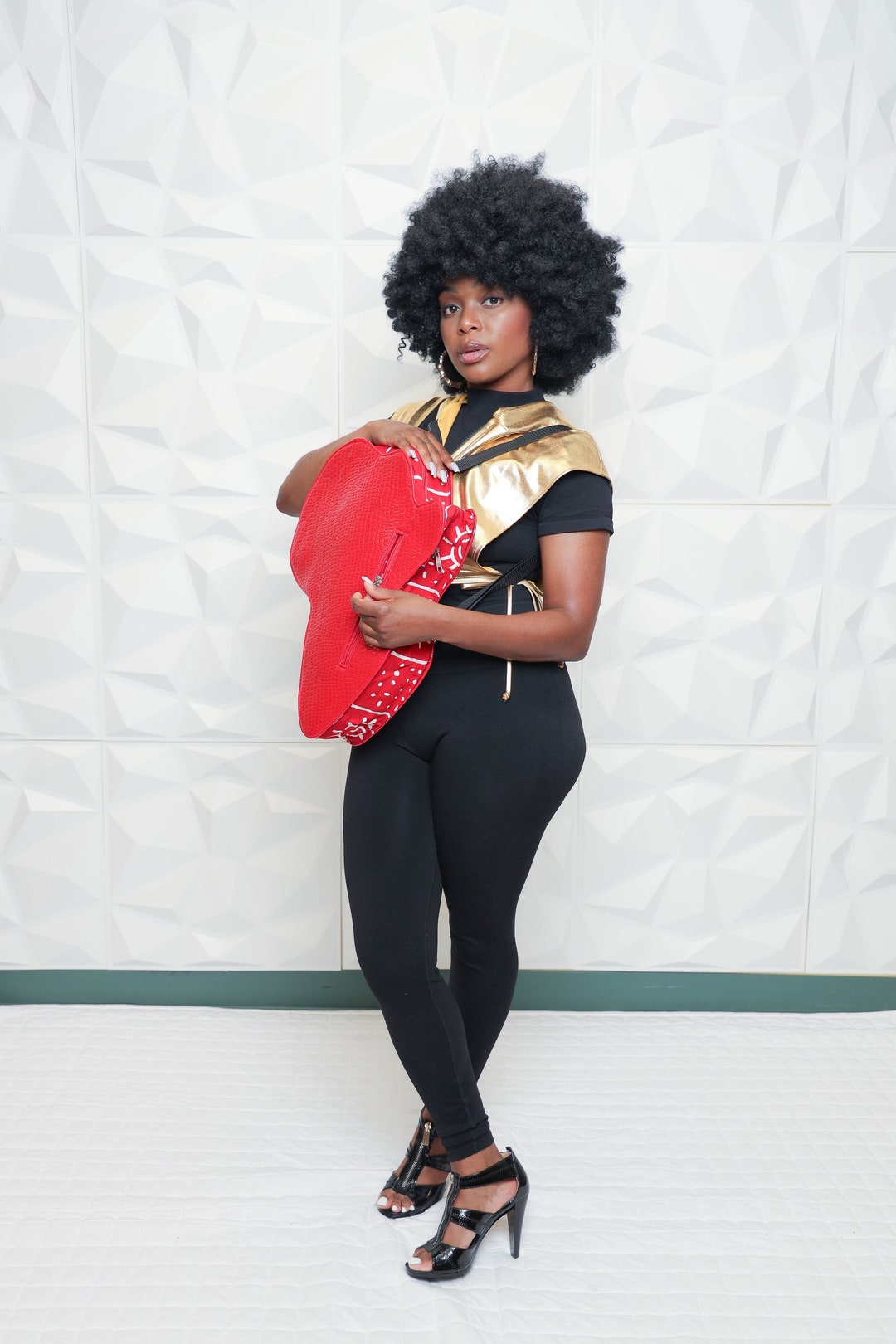 Map of Africa Backpack / Red Book Bag in the Shape of Africa / Handmade ...