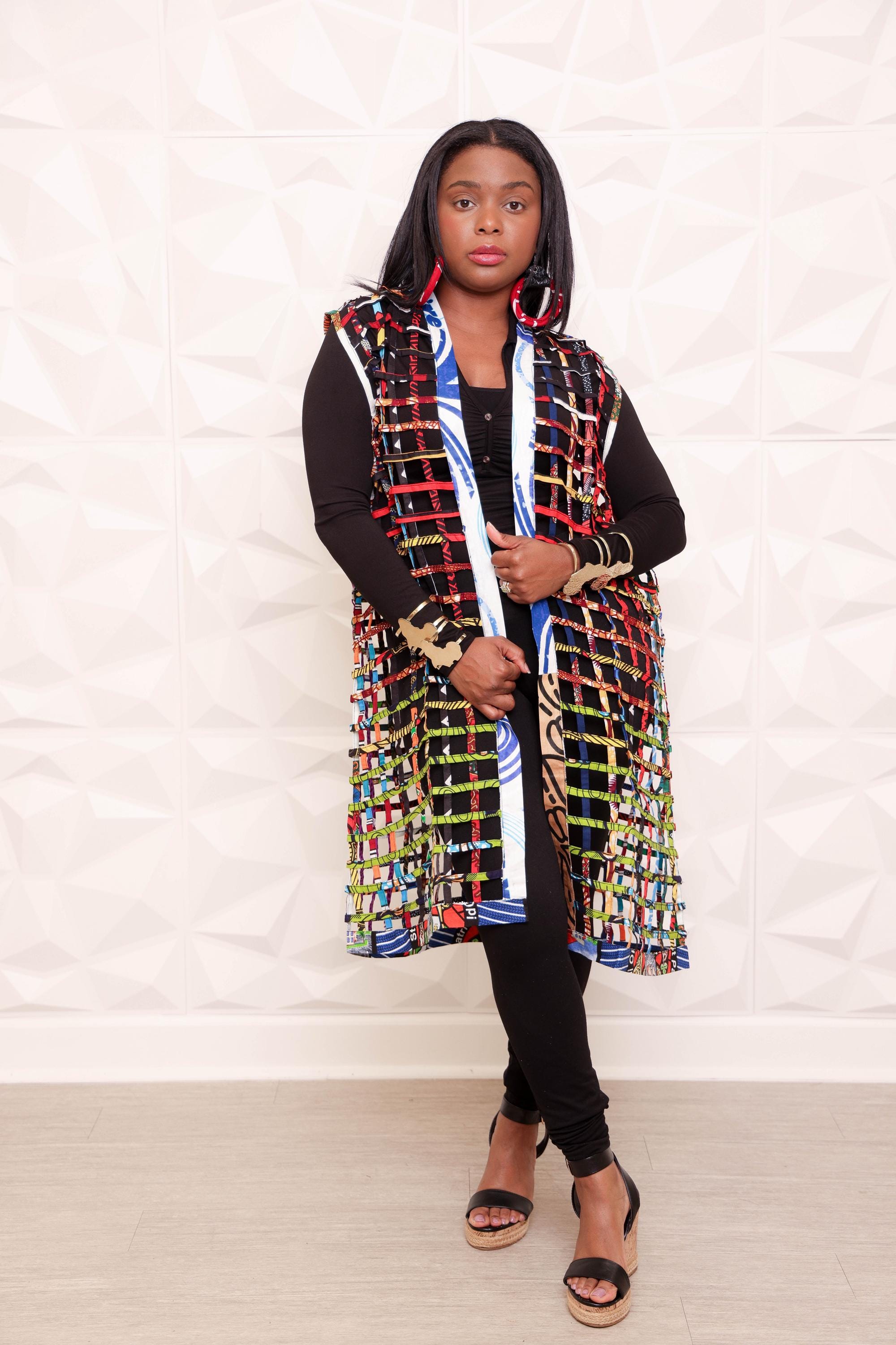 African Print Vest Handmade Vest Duster for Women - Etsy