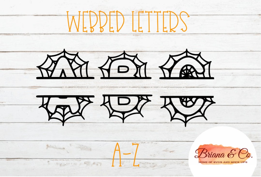 Webbed Letters SVG, Halloween Font I Fall I Halloween Digital Download ...