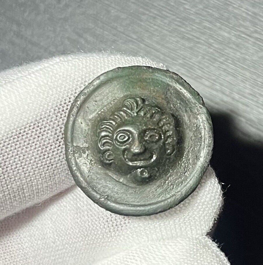 Authentic Ancient Roman Bronze Face Stud Depicting a Theatre Mask, 1st ...
