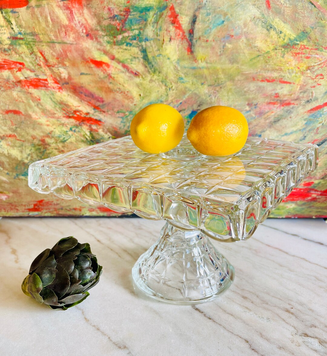 Indiana Glass Constellation Cake Stand With Rum Well Vintage 10-1/2 ...