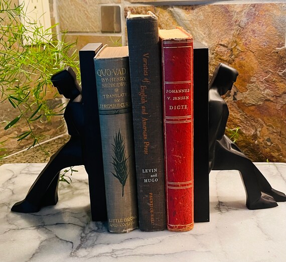 Leaning Man Bookends Black Bookends Two Men Leaning - Etsy