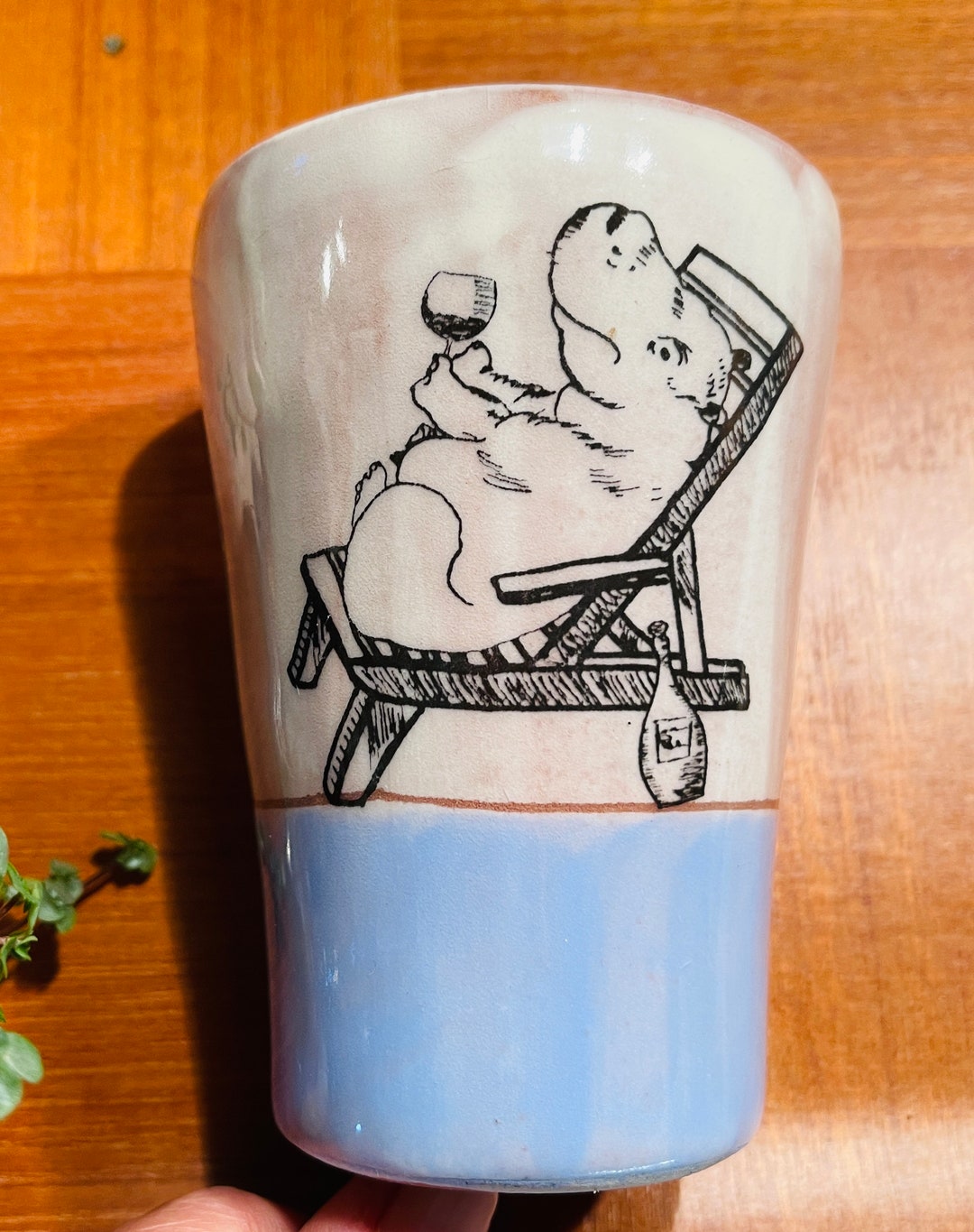 Darn Pottery Mug, Hippo Mug, Hippo Drinking Wine Mug, Pottery Mug ...