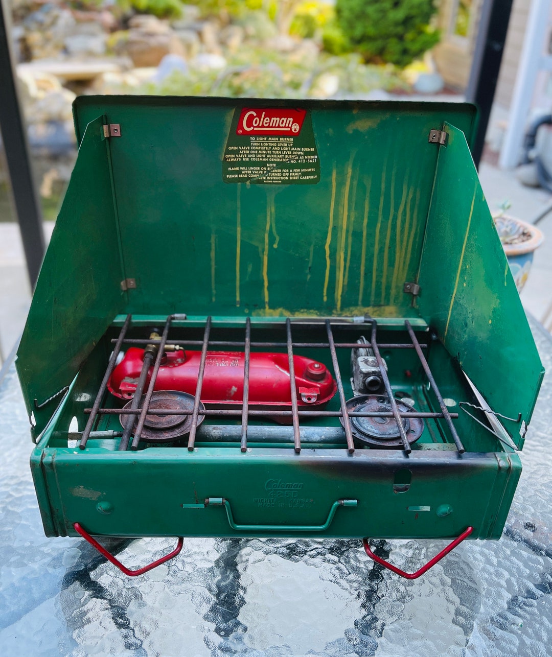 60s Vintage Coleman Folding Camp Stove 2 Burners With Copper - Etsy