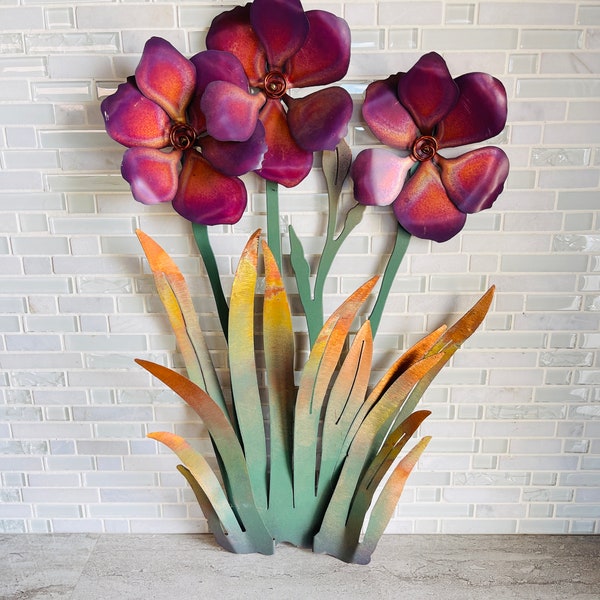 Metal Flowers Wall Art - Etsy