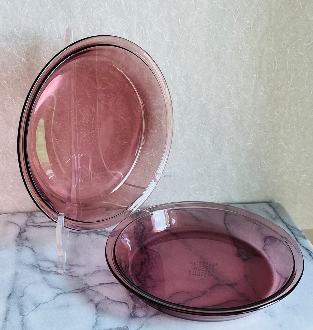 10 Pyrex Original Fluted Edge Glass Pie Plate in Cranberry, Cobalt Blue ...