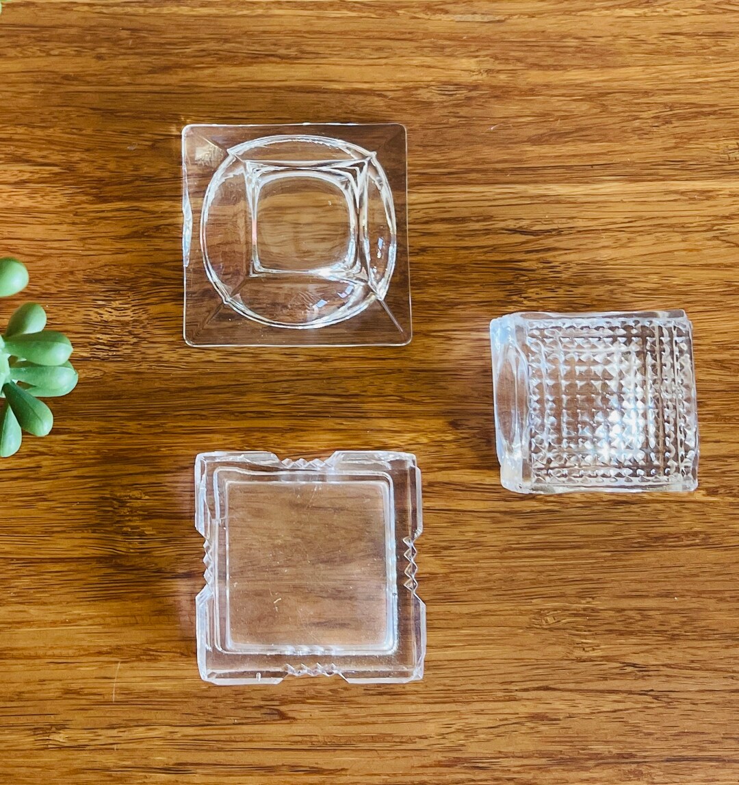 Seto F 3 Antique Crystal Open Salt Cellars, Brilliant Cut Glass Salt ...