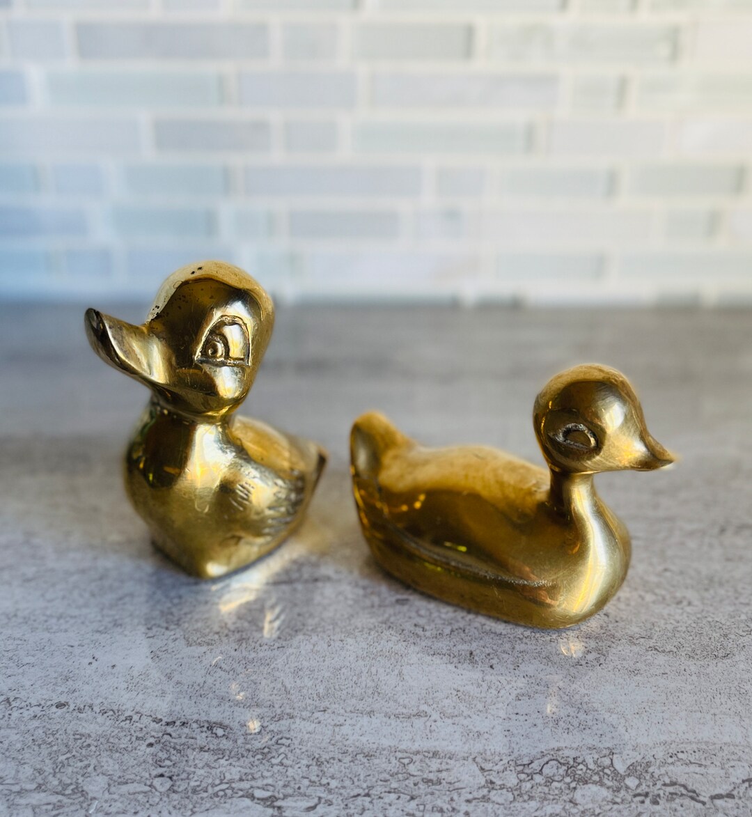 Vintage Brass Ducks, Mid Century Modern Brassware, Brass Ducklings ...