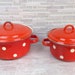 Red Enamel Pot With White Polka Dots, Casserole Skillet Casserole ...