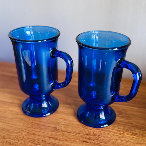 Anchor Hocking Cobalt Blue Coffee Mugs - Etsy