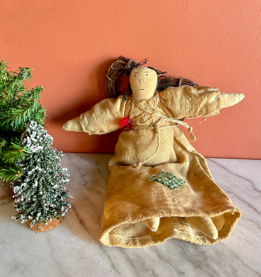 Vintage Handmade Cloth Primitive Folk Art Angel Doll, Primitive Folk ...