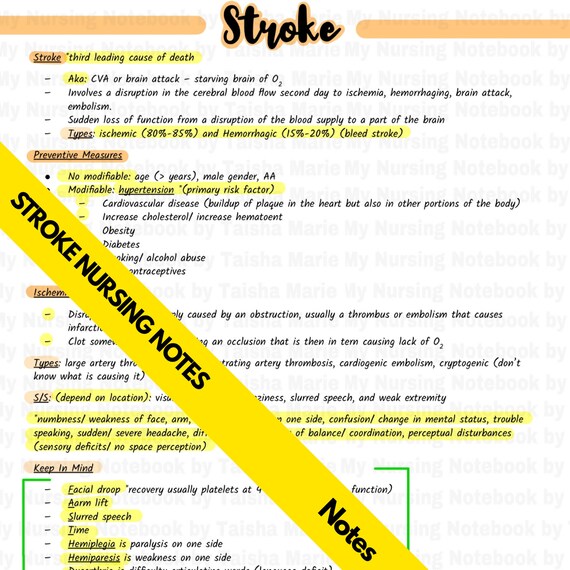 Nursing Notes Stroke Nursing Study Guide PDF Etsy Nursing Notes Stroke Nursing Study Guide PDF Etsy