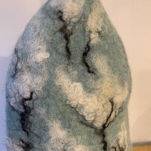 Large Wet Felted Coffee Cosy - Blue Dandelion Clocks - Unique Gift for ...