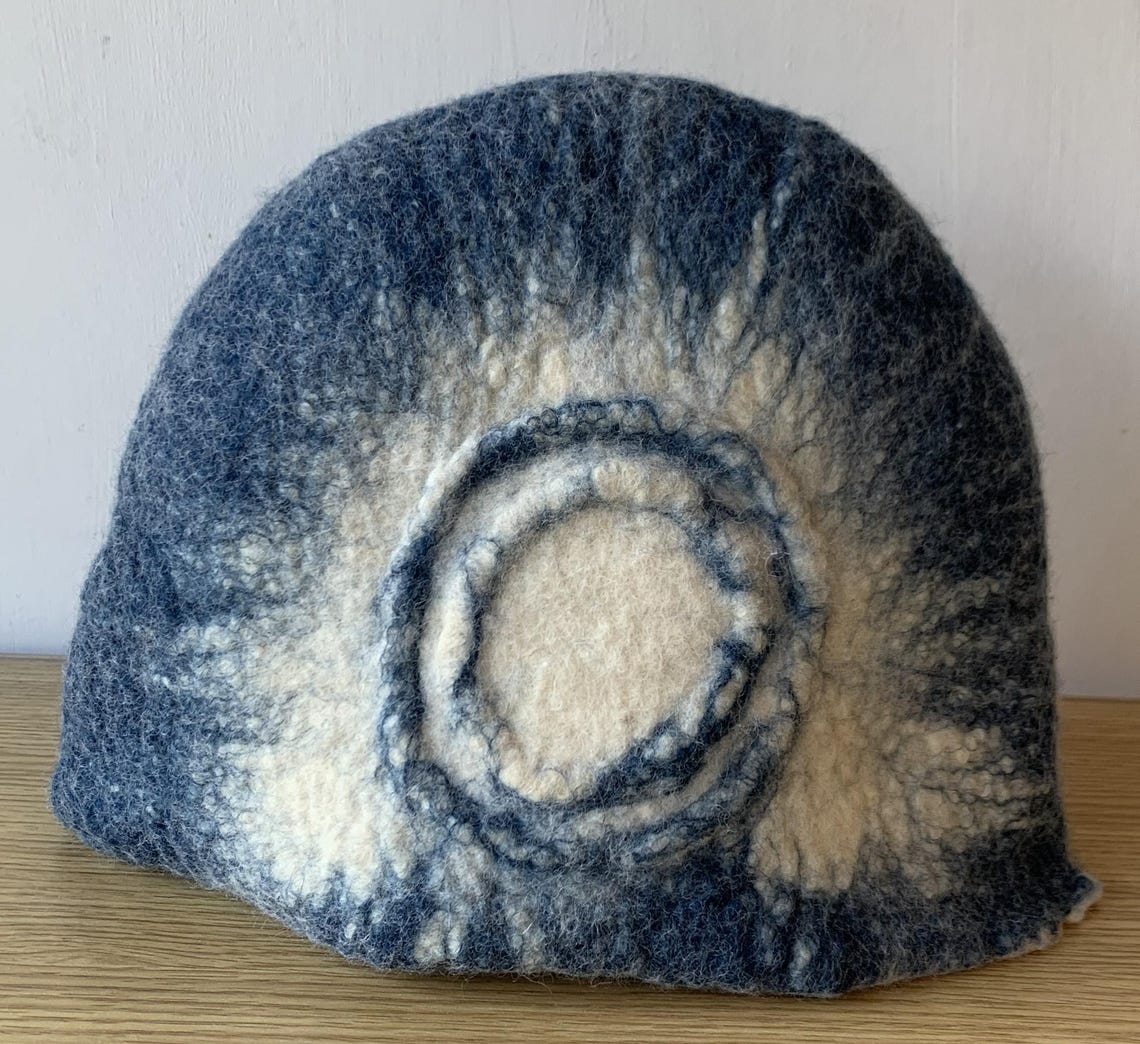Large Wet Felted Tea Cosy - Blue - Unique Gift for Tea Lover, Handmade ...