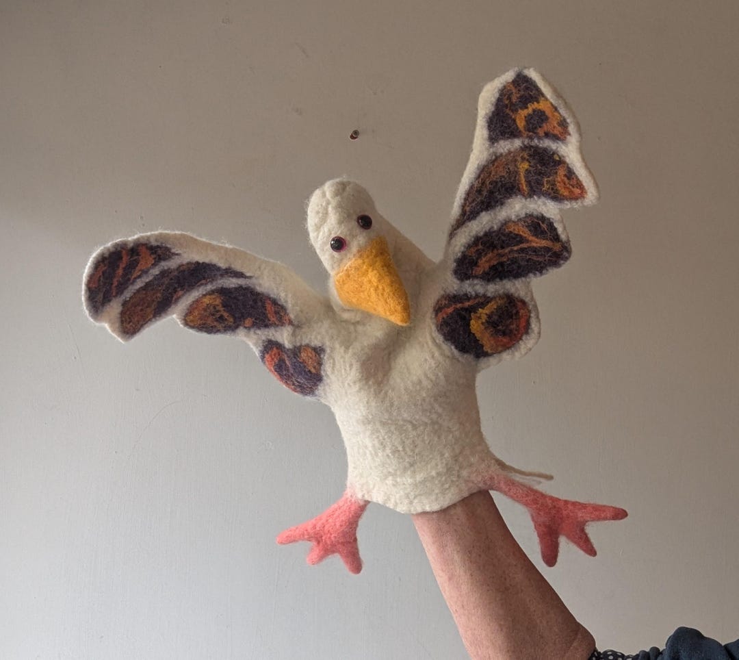 Glove Puppet - Bird - Wet Felted Hand Puppet, Interactive Children's ...