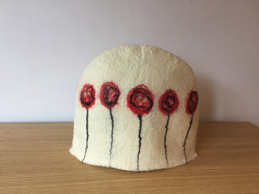 Wet Felted Tea Cosy Large Abstract Rose Tea Cosy - Etsy España
