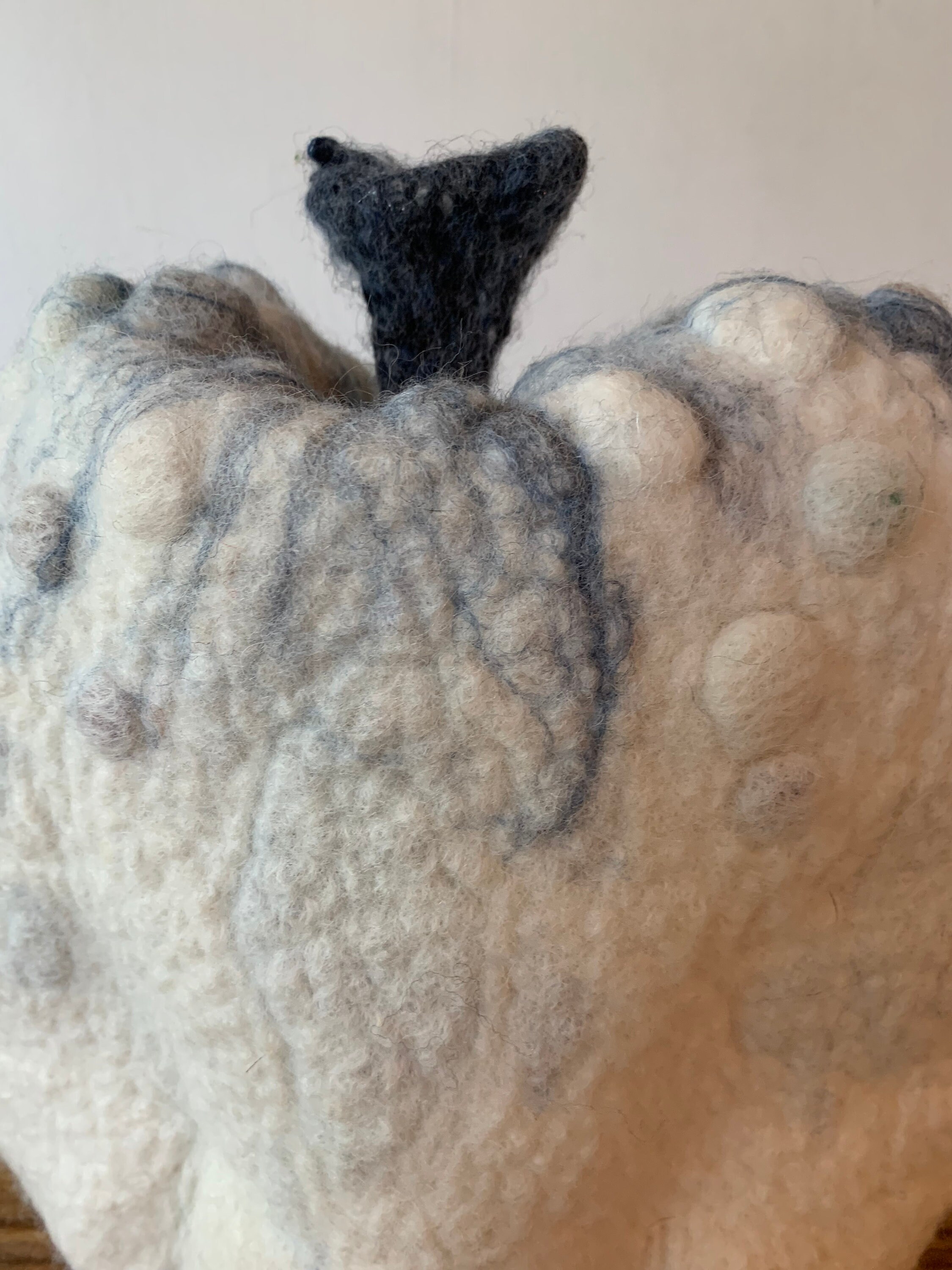 Large Wet Felted Tea Cosy White and Blue Pumpkin/gourd Unique Gift for ...
