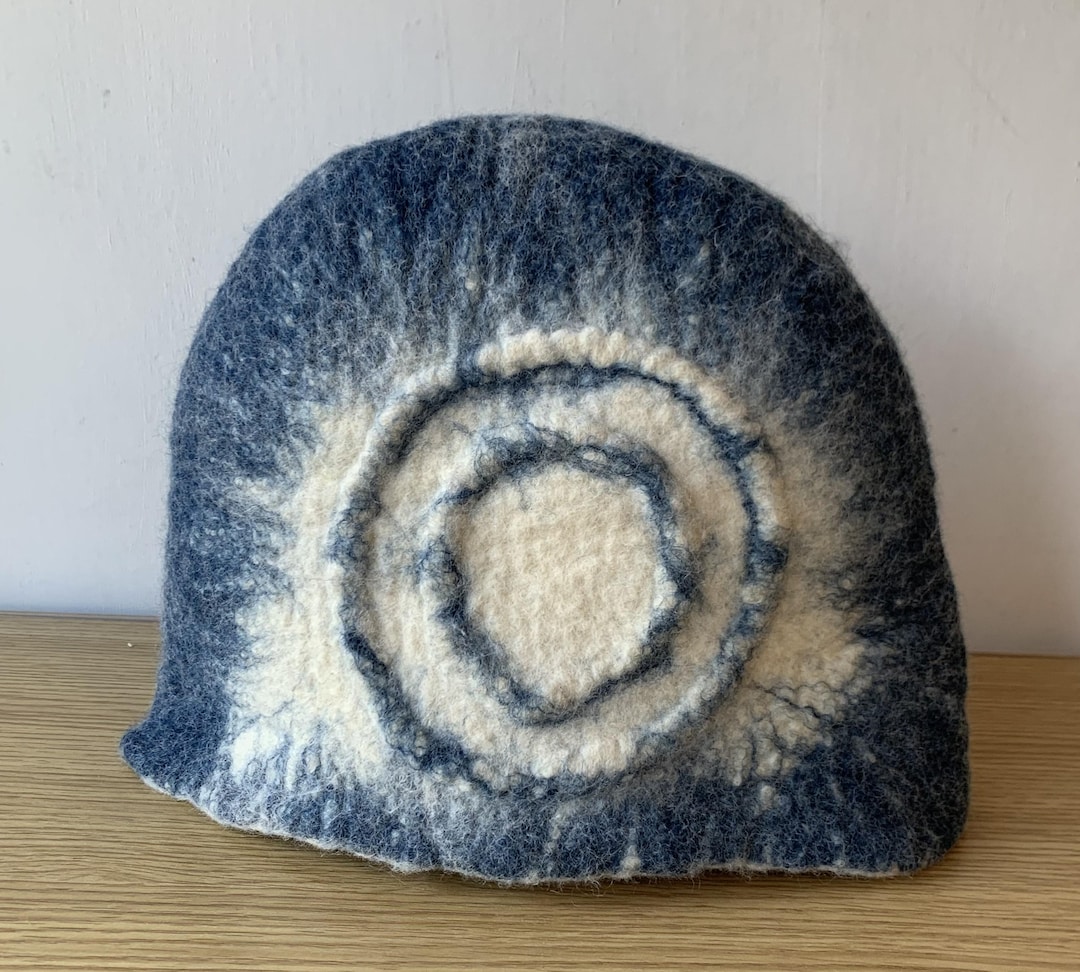 Large Wet Felted Tea Cosy - Blue - Unique Gift for Tea Lover, Handmade ...