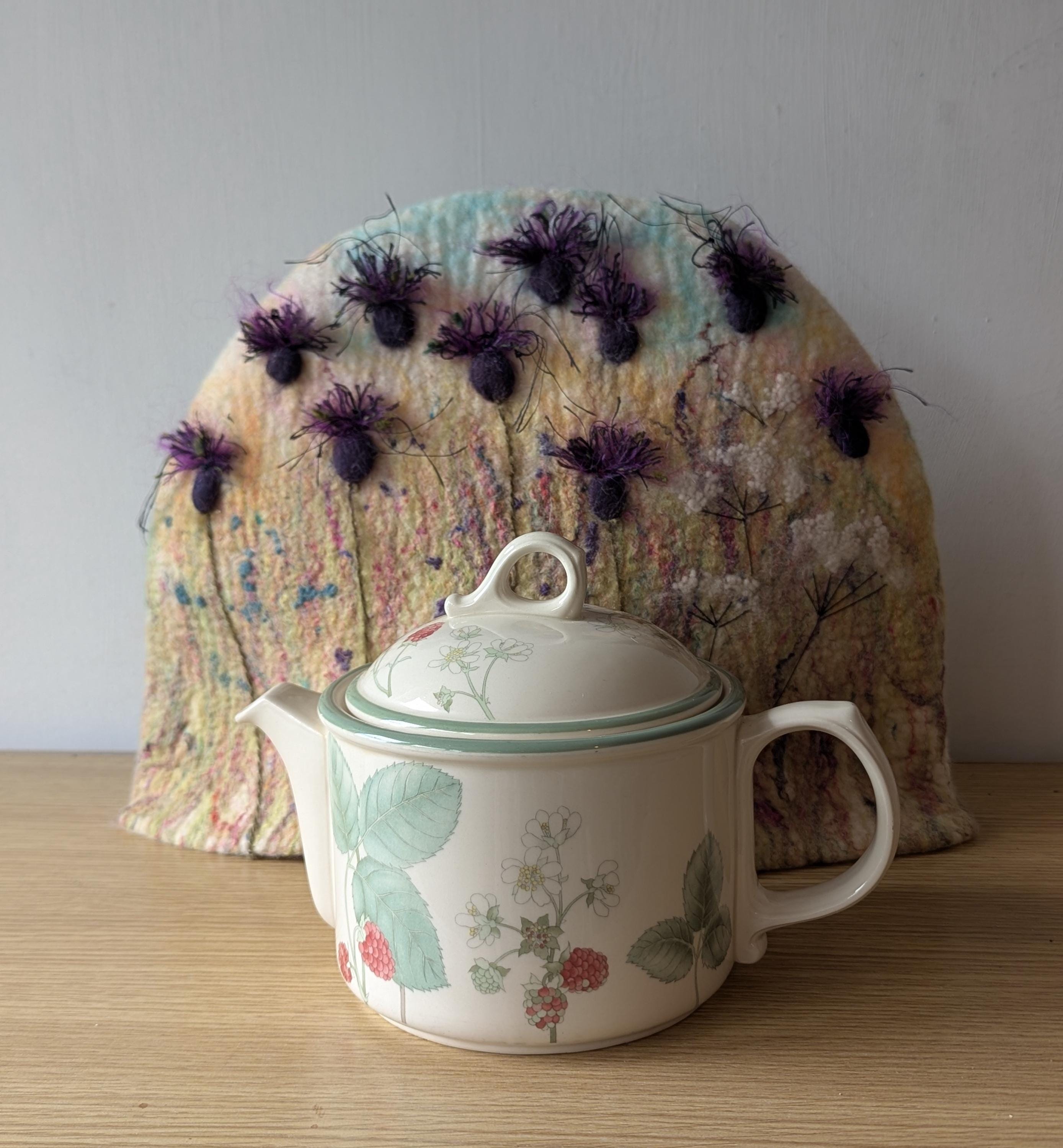 Extra Large Wet Felted Tea Cosy - French Lavender - Unique Gift for Tea ...