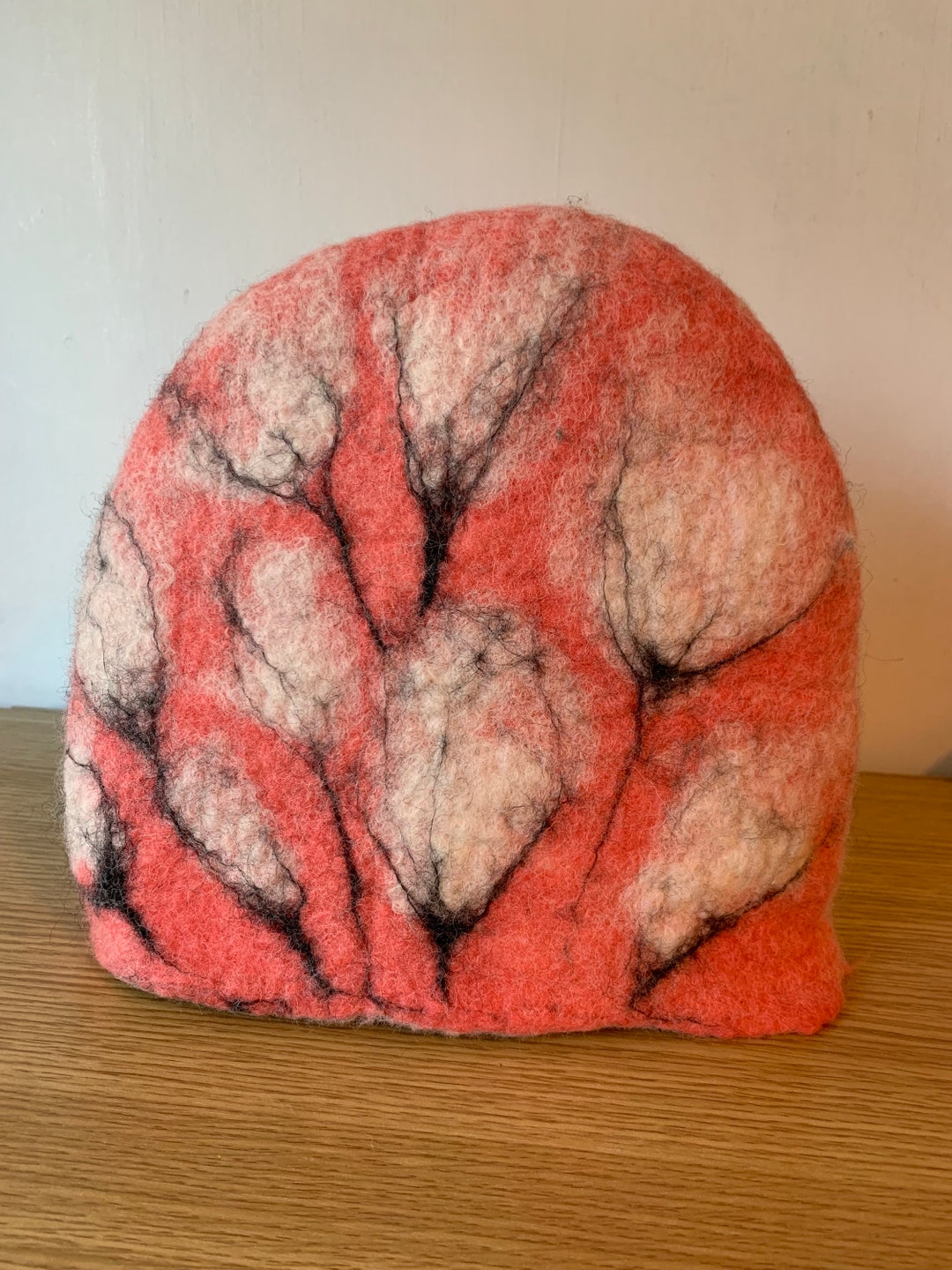 Large Wet Felted Tea Cosy Dusky Pink Dandelion Clocks Unique Gift for ...